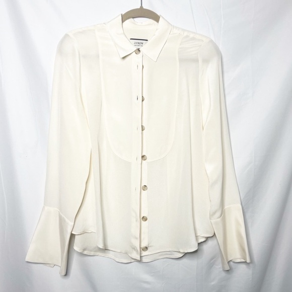 J. Crew | Tops | Jcrew Nwt Collection Silk Tuxedo Tunic 4 | Poshmark